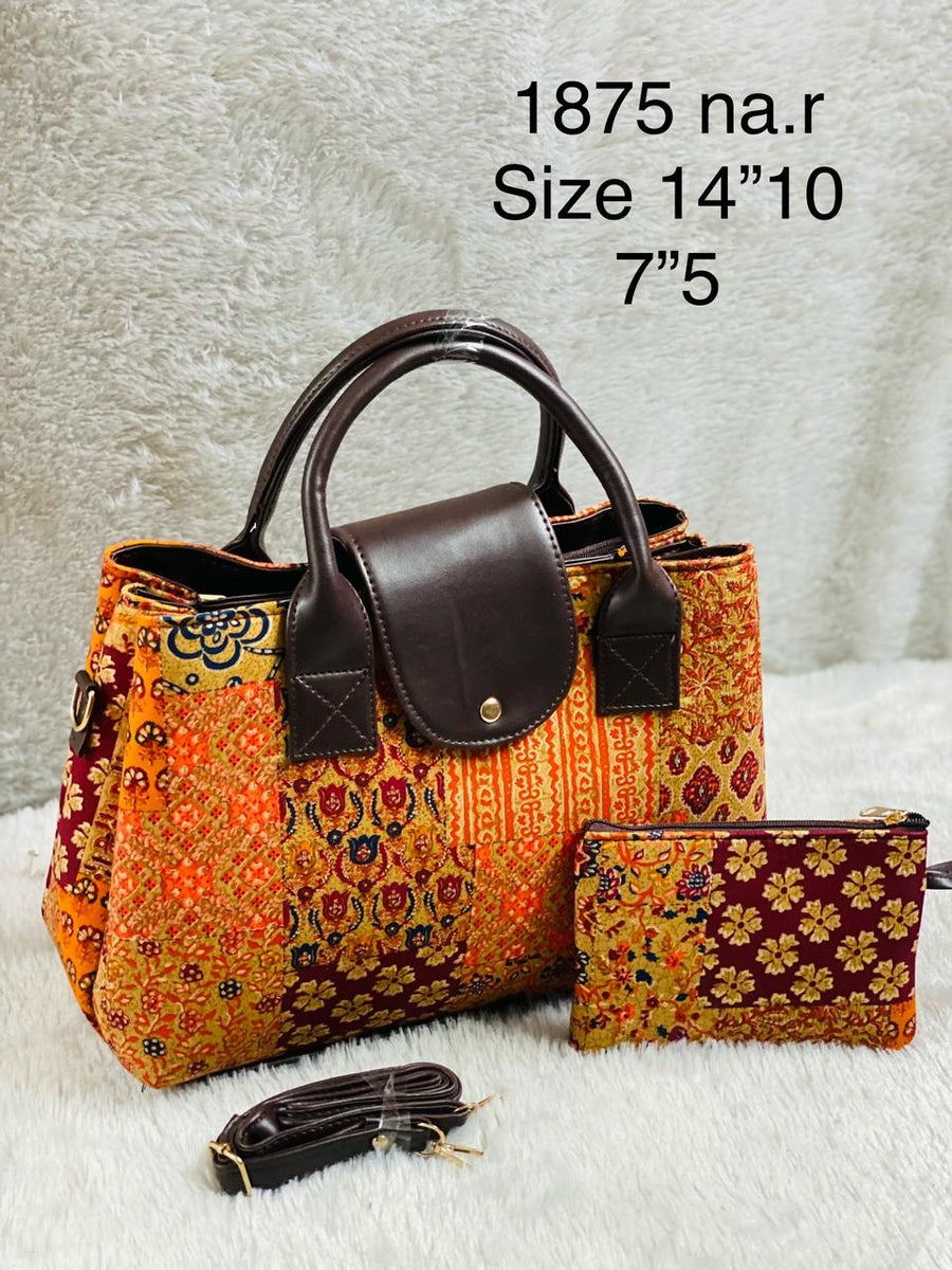 Fancy Handbag Hand Block Print – Krishna Saree